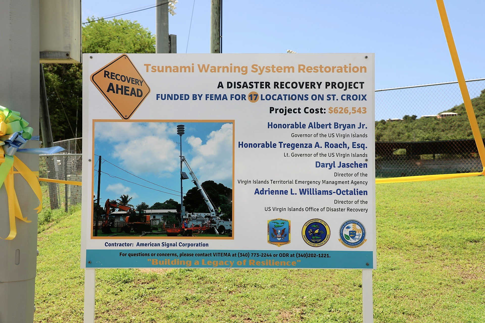 Restoration Effort Completed Following Erection of 44th Tsunami Warning ...