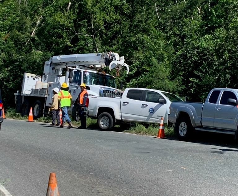 Downed Utility Pole in Bolongo Bay Temporarily Knocked Out Power for ...